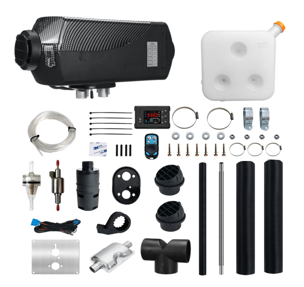 Standkachel Diesel 12V 8KW met Inbouwset – Liwolf